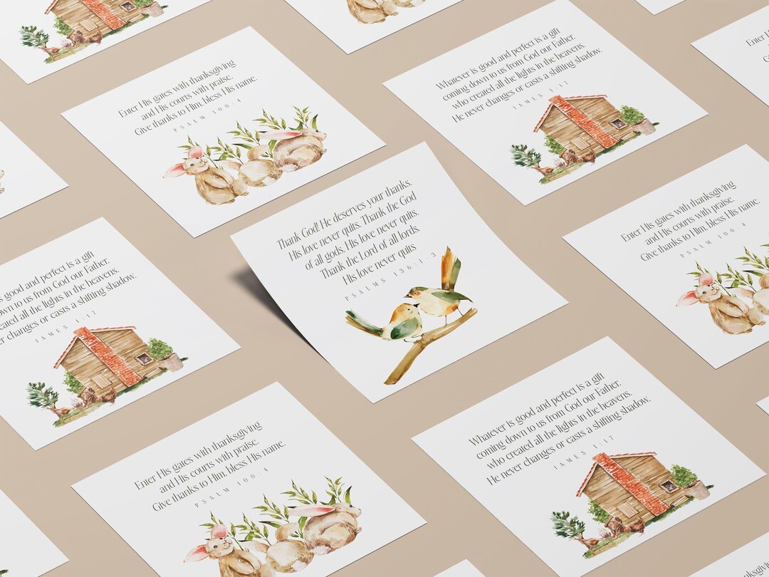 Thanksgiving Scripture Cards, Thanksgiving Bible Verses, Gratitude ...