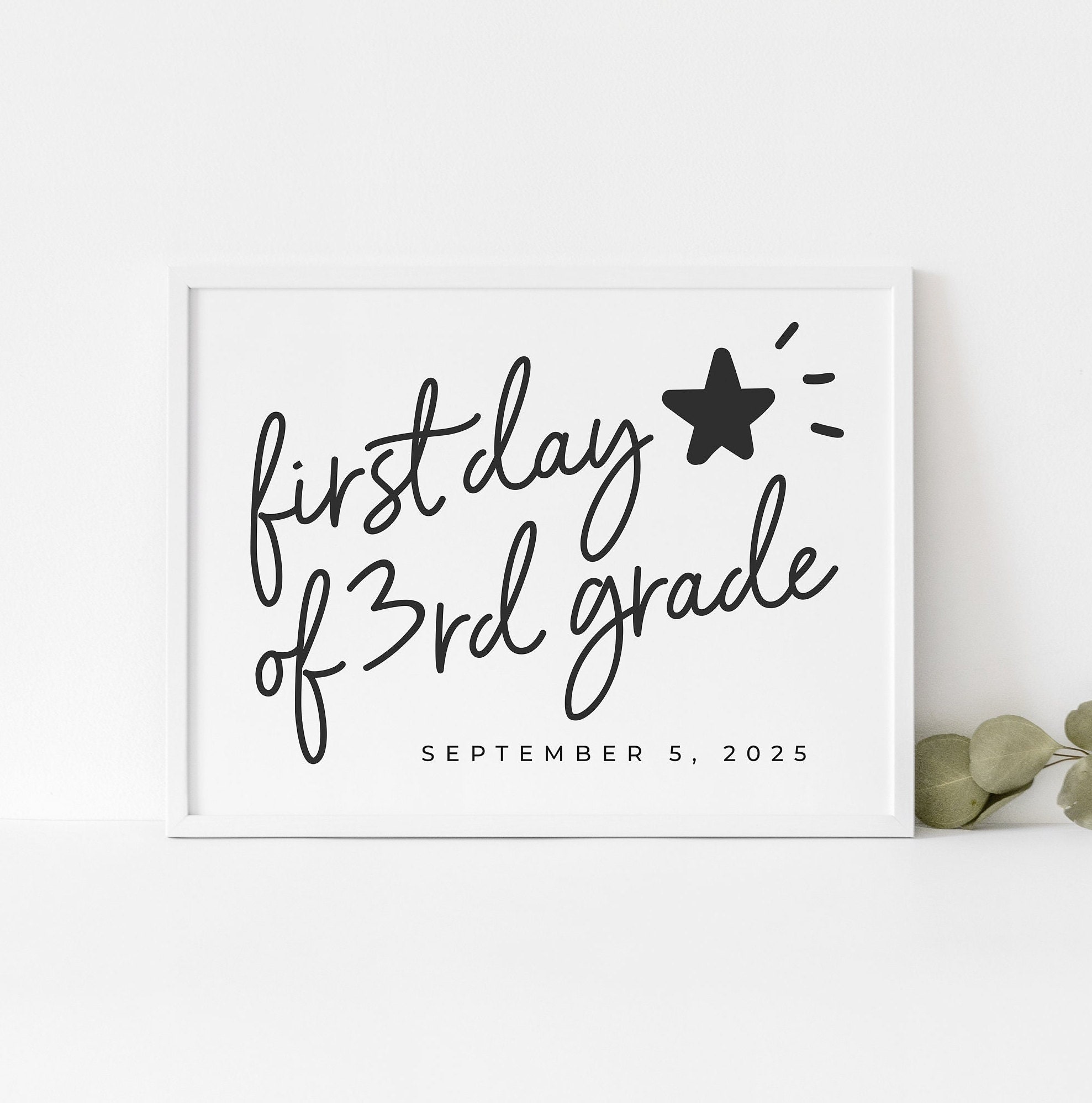 First Day of 3rd Grade Sign Minimalist First Day of School Sign ...
