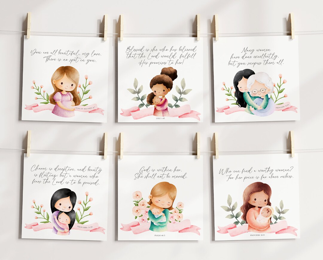 Mother's Day Bible Verses, Scripture Cards for Mom, Gift for Mum ...