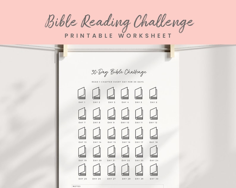 30-day Bible Reading Challenge Tracker Worksheet (digital Download) - Etsy