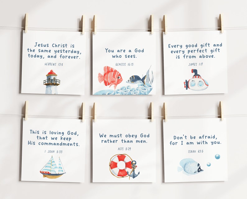 Bible Verse Cards for Kids, Memory Verse for Children Scripture Cards ...