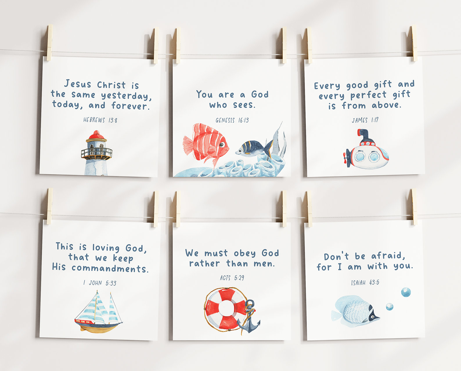 Bible Verse Cards for Kids, Memory Verse for Children Scripture Cards ...