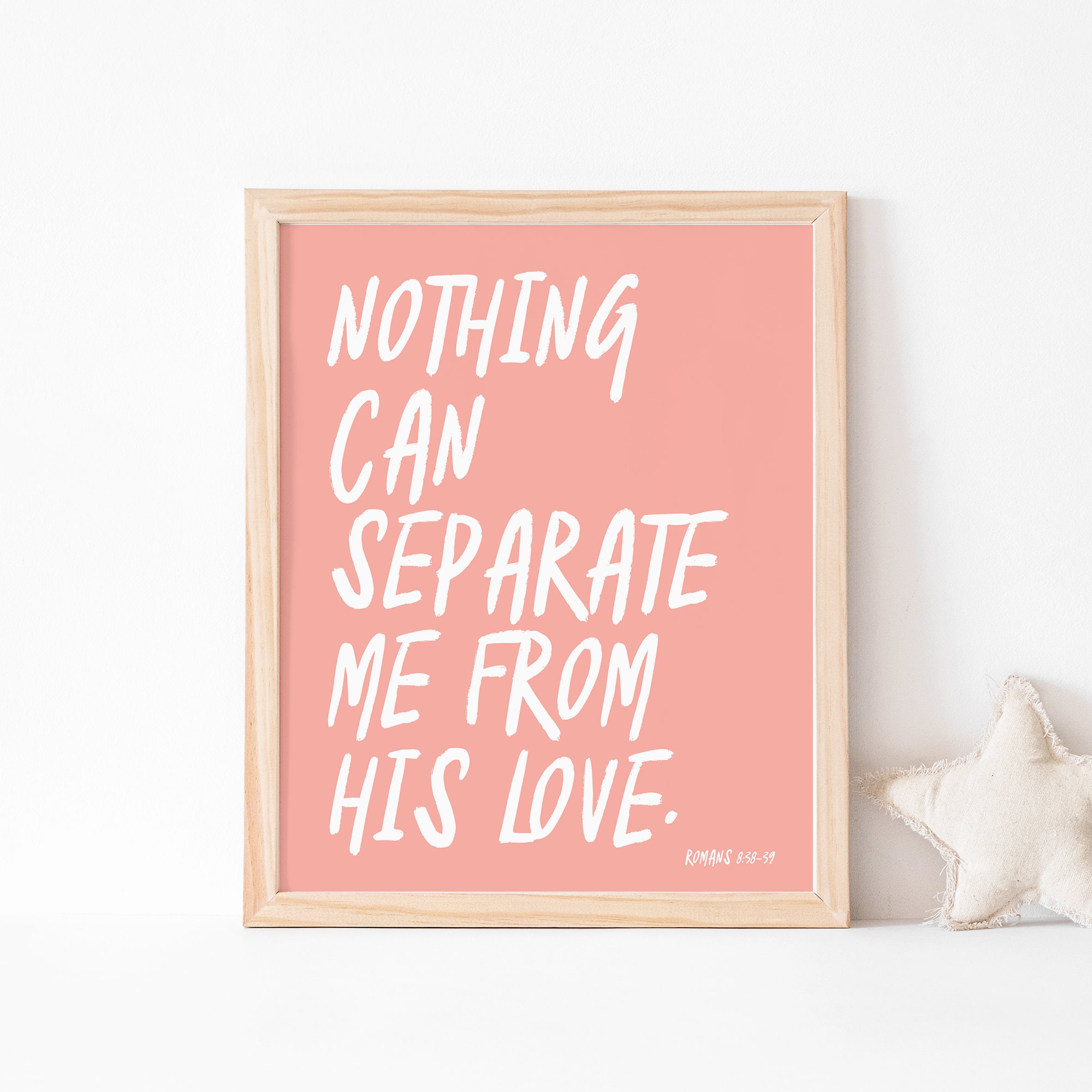 Love Bible Verse Wall Art Pink Feminine Decor Christian Teen God's Love ...
