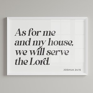 As for Me and My House We Will Serve the Lord, Bible Verse Wall Art ...