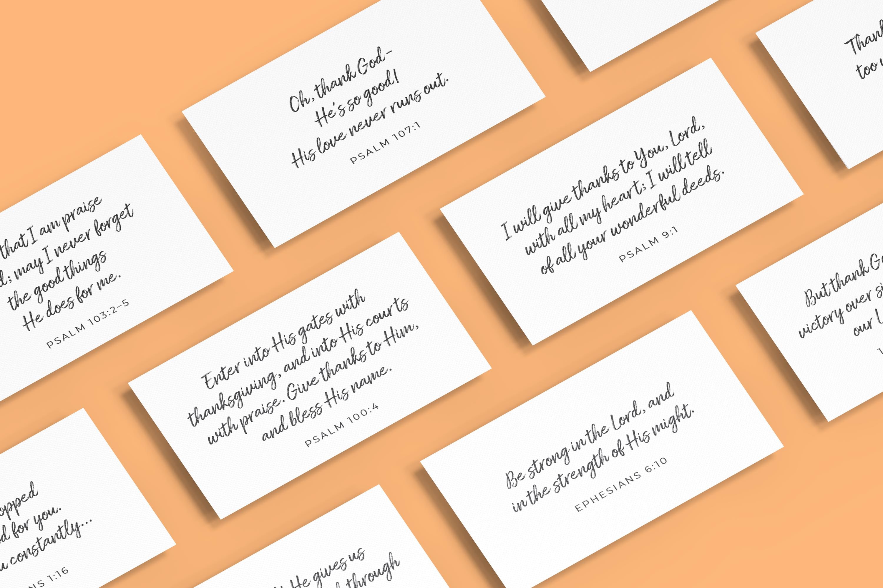 Thanksgiving Bible Verse Cards, Gratitude Scripture Cards, Thanksgiving ...
