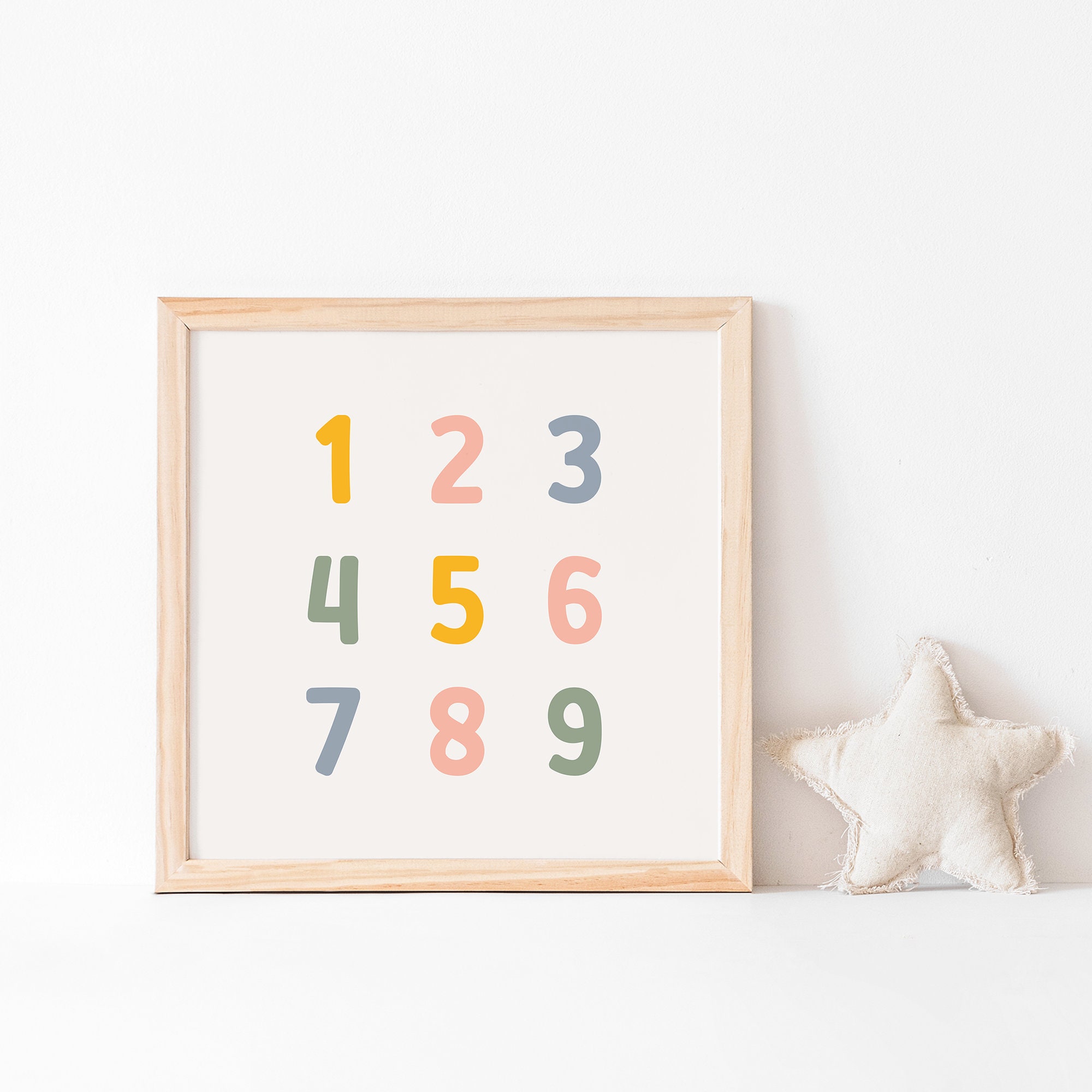Numbers Classroom Wall Art Calm Colors Printable Educational Poster ...