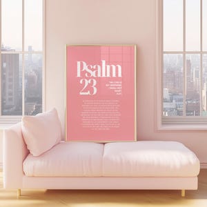 Psalms 23 Bible Verse Wall Art, Pink Christian Wall Art, Psalms ...