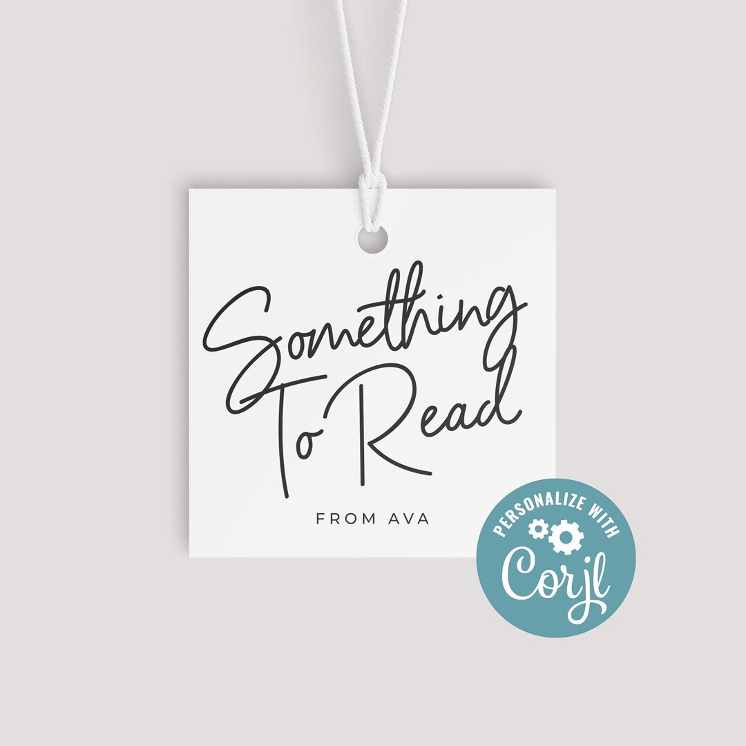 Something to Read Gift Tag Minimalist Favor Tag Book Lover Gift Tag for ...