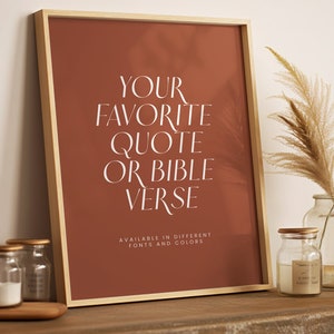 Custom Bible Verse Wall Art Customized Poster Quote Personalized ...