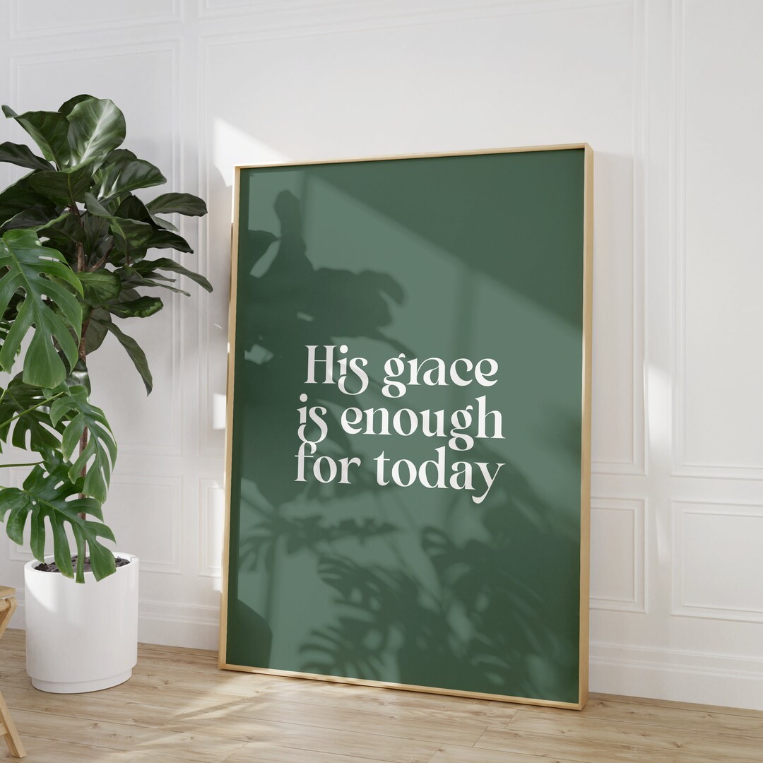 Christian Wall Art, God's Grace, Modern Christian Quote Printable Wall ...