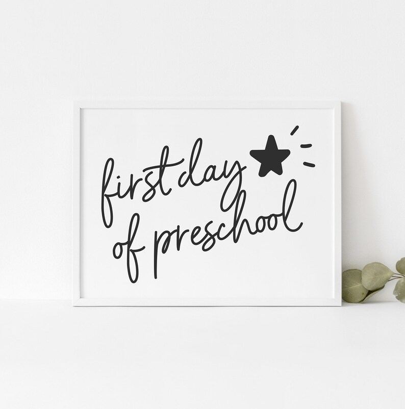 First Day of Preschool Minimalist First Day of School Sign First Day of ...