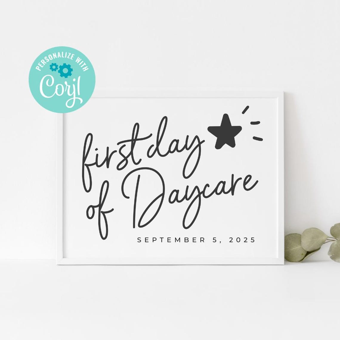 First Day of Daycare Sign Minimalist First Day of School Sign ...