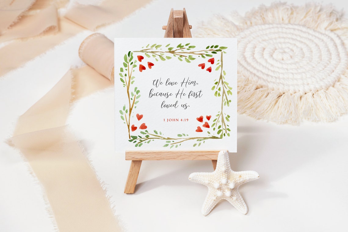 Love Bible Verse Cards, Valentine's Day Scripture Cards, Valentines ...