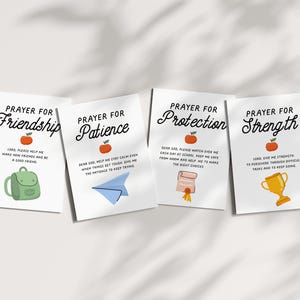 First Day of School Prayer Cards for Kids Christian Back to School ...