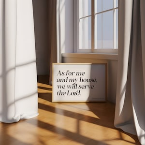As for Me and My House We Will Serve the Lord, Bible Verse Wall Art ...