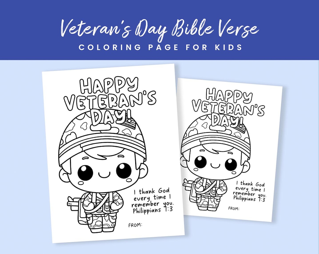 Veterans Day Bible Verse Craft, Veterans Day Coloring Page, Christian ...