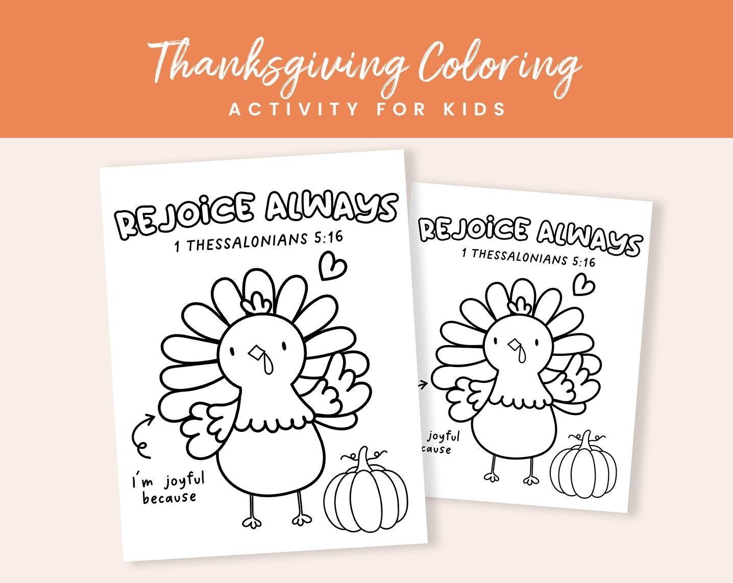 Thanksgiving Bible Coloring Activity for Kids, Thanksgiving Bible ...