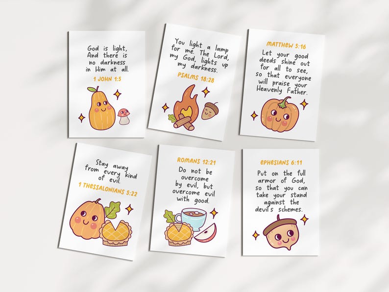 Christian Halloween Bible Verse Cards, Christian Halloween Activity for ...
