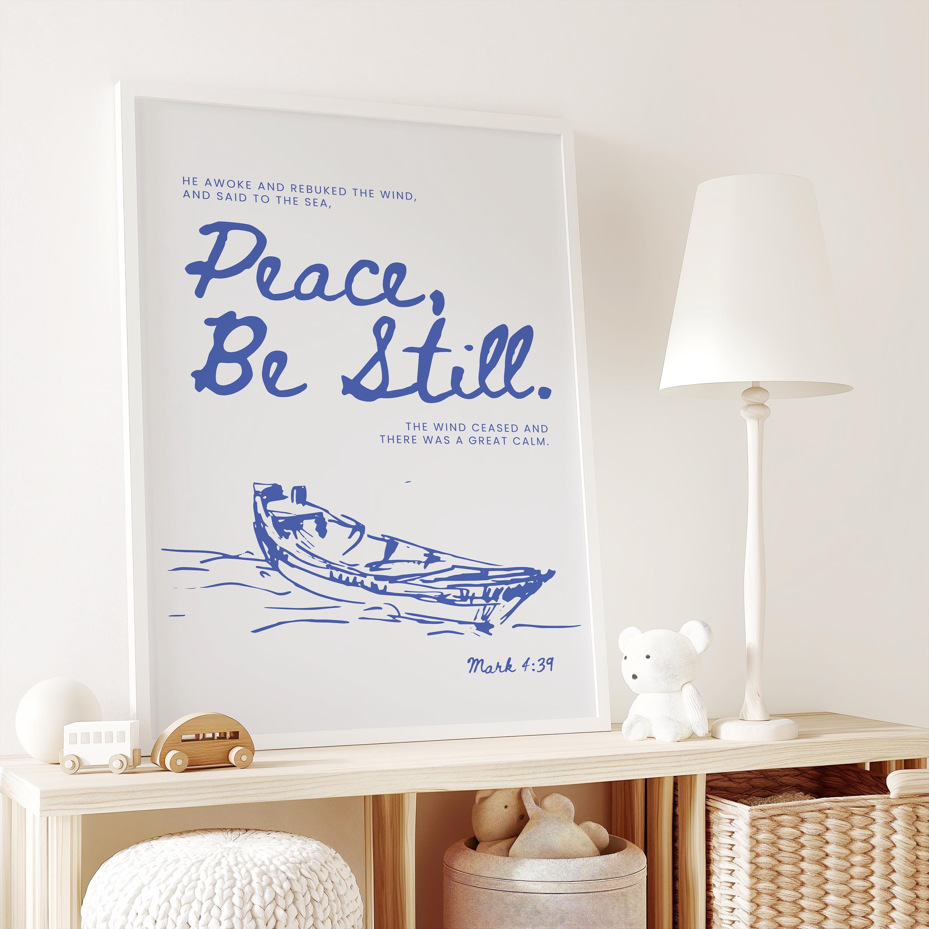 Bible Verse for Hard Times, Blue Bible Verse Wall Art, Blue Scripture ...