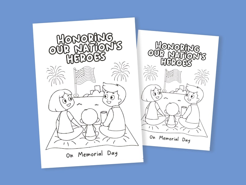 Memorial Day Coloring Page for Kids, Memorial Day Activity, Memorial ...