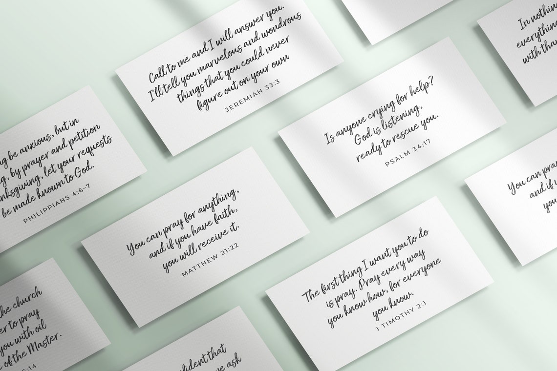 32 Prayer Scripture Cards, Memory Verse, Bible Verse Cards, Vision ...