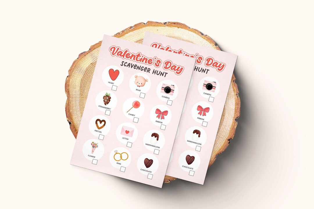 Valentine's Day Scavenger Hunt Game, Kids Party Activity (PDF) - Etsy