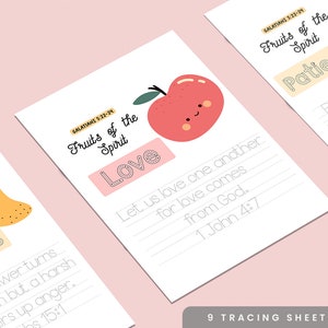 Fruits of the Spirit Bible Activity Bundle, Preschool Christian Kids ...