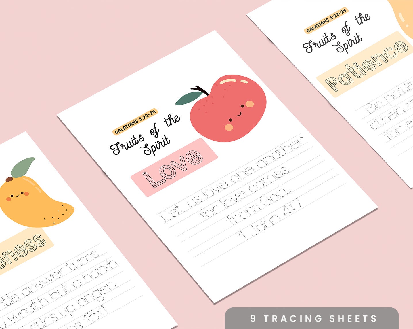 Fruits of the Spirit Bible Activity Bundle, Preschool Christian Kids ...