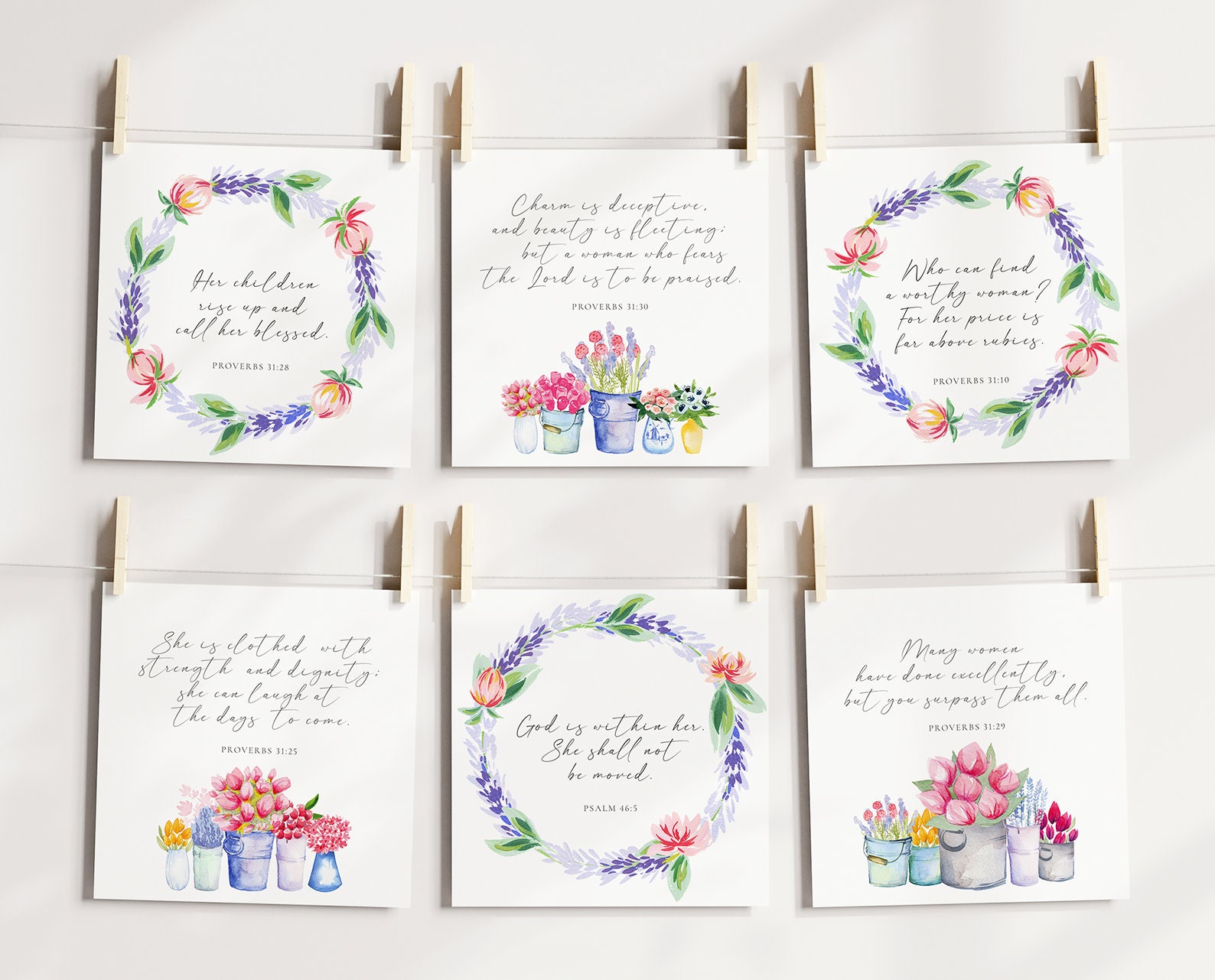 Mother's Day Bible Verse Cards, Scripture Cards, Memory Verse ...