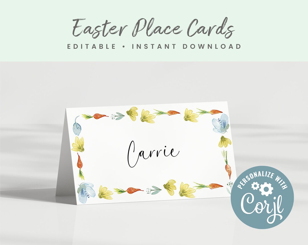 Editable Easter Place Cards, Easter Buffet Cards, DIY Easter Ideas ...