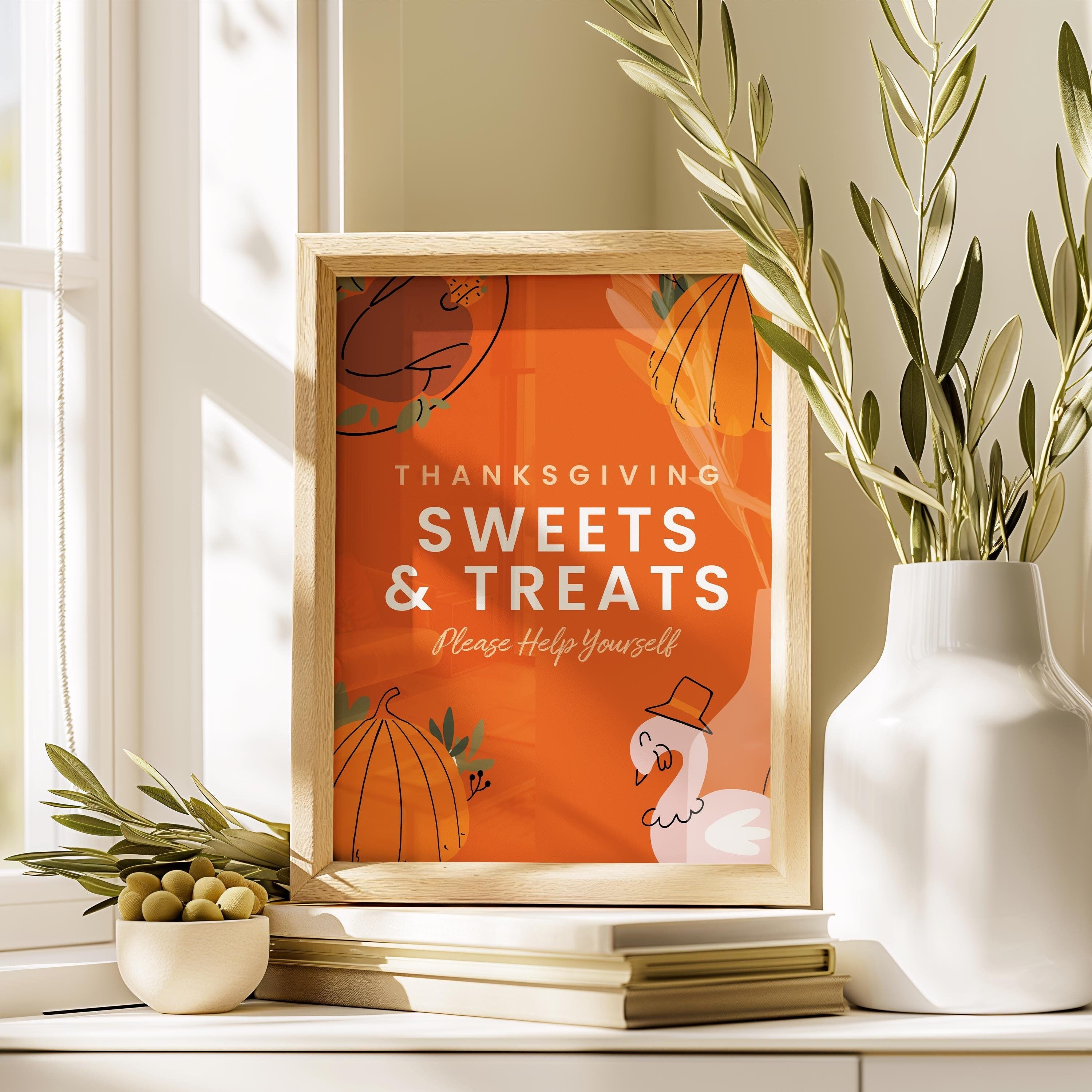 Thanksgiving Dessert Sign, Thanksgiving Dinner Table Sign, Thanksgiving ...