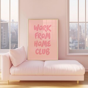 Work From Home Club Wall Art, Home Office Wall Art, Remote Work Poster ...