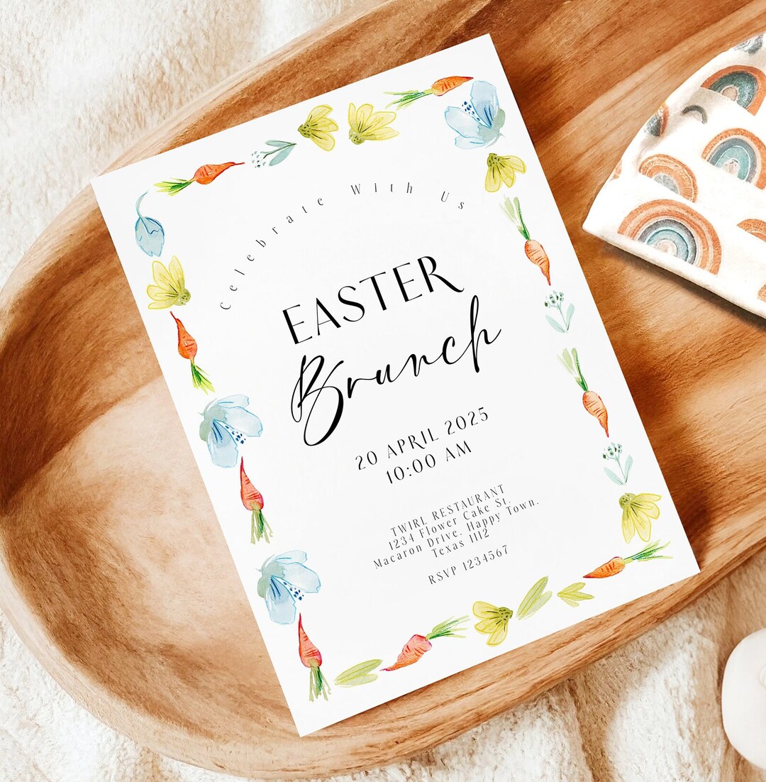 Editable Easter Invitation, Easter Brunch Invite Easter Egg Hunt, DIY ...
