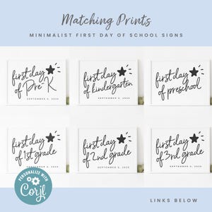 First Day of 2nd Grade Sign Minimalist First Day of School Sign ...