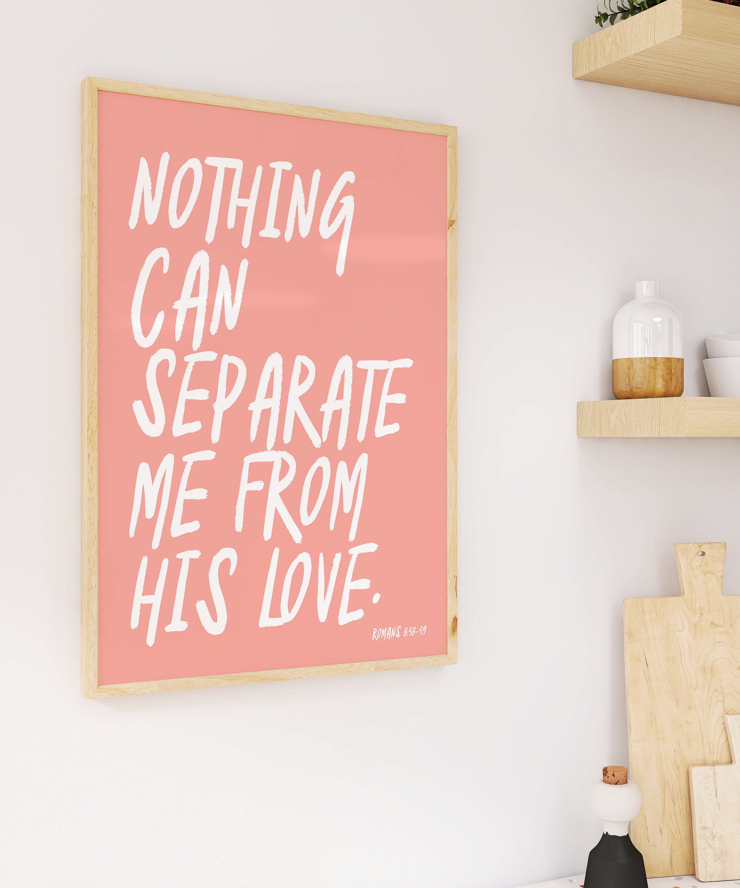 Love Bible Verse Wall Art Pink Feminine Decor Christian Teen God's Love ...