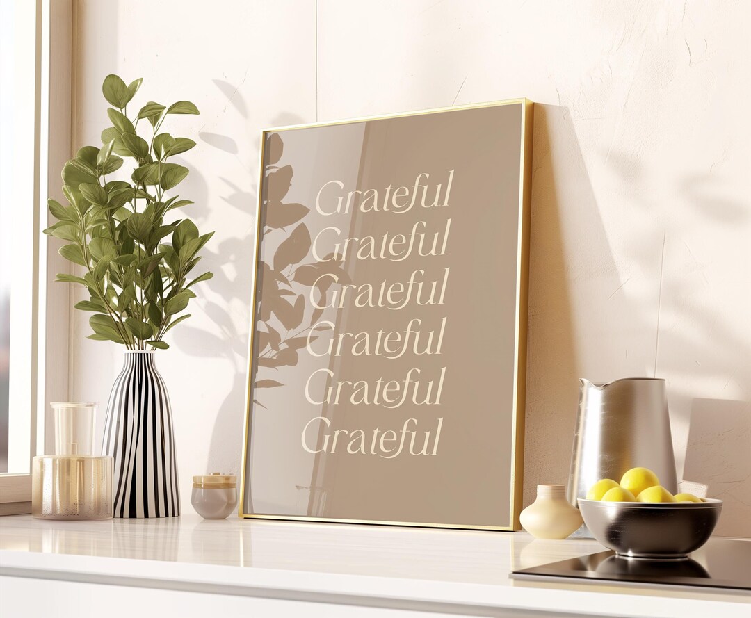 Grateful Wall Art, Gratitude Wall Art, Attitude of Gratitude ...