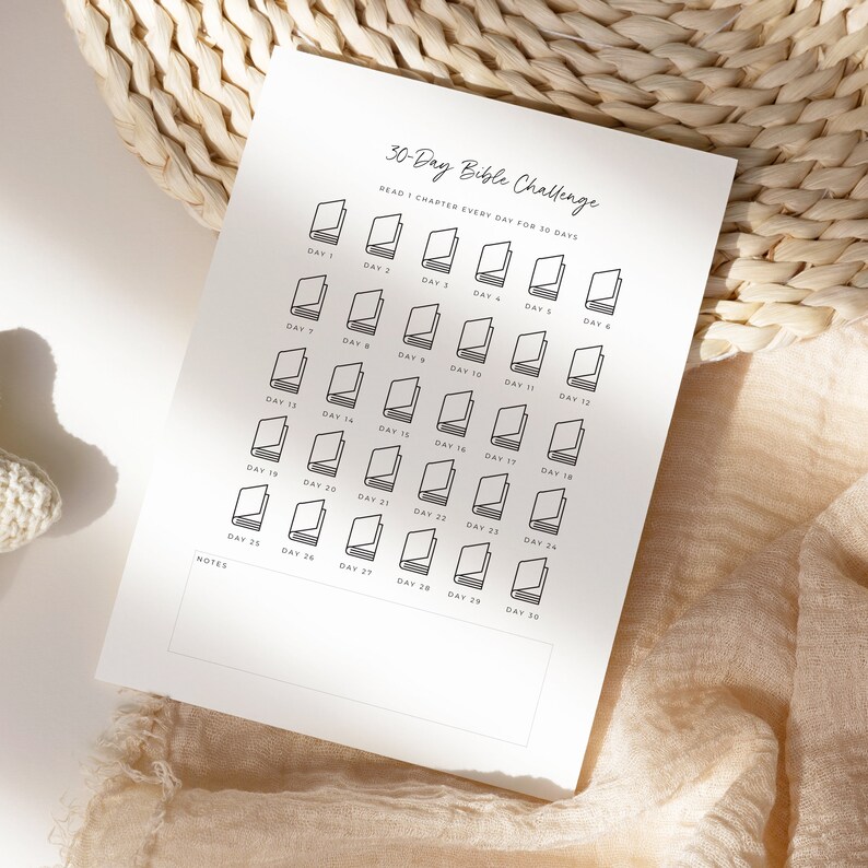 30-day Bible Reading Challenge, Bible Reading Tracker Worskheet Bible ...