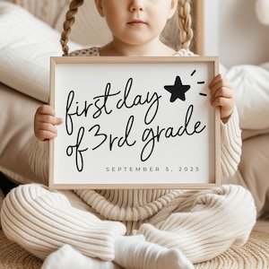 First Day of 3rd Grade Sign Minimalist First Day of School Sign ...