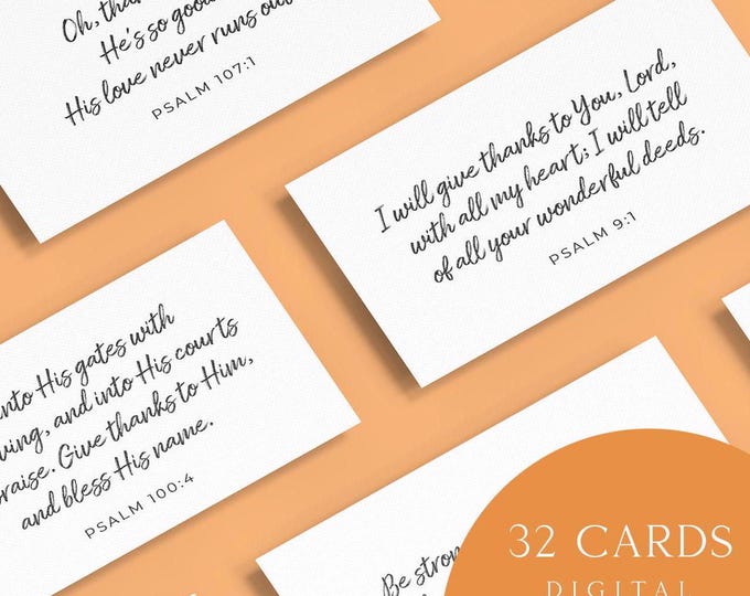 Thankful Bible Verse Printable Cards - Etsy