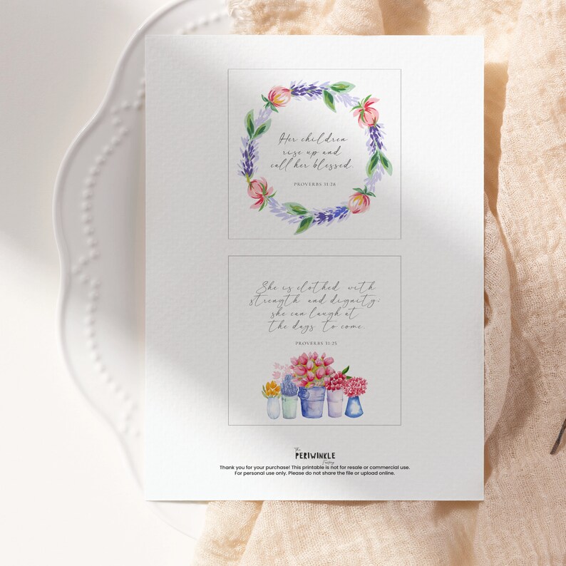 Mother's Day Bible Verse Cards, Scripture Cards, Memory Verse ...