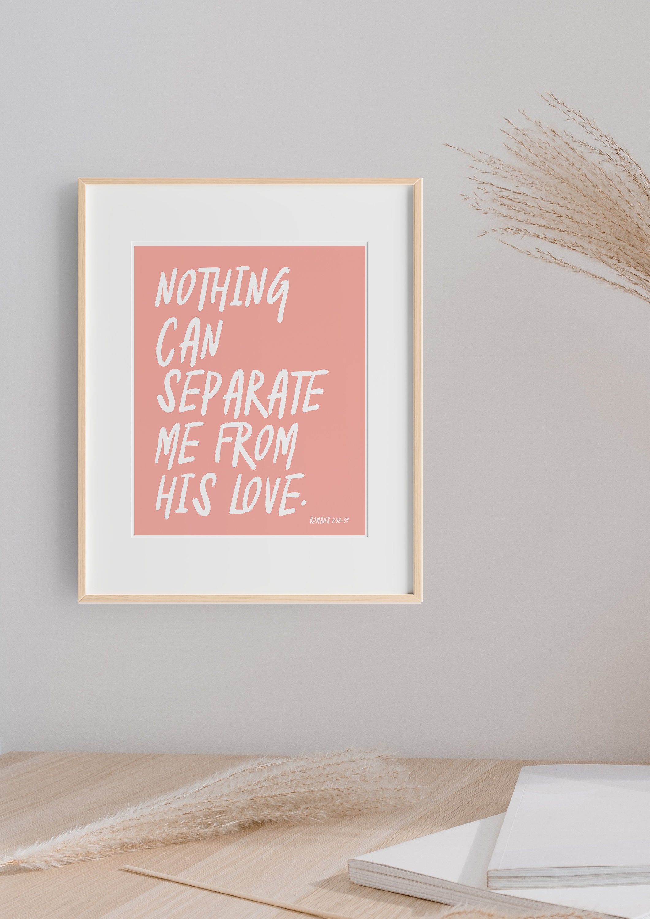 Love Bible Verse Wall Art Pink Feminine Decor Christian Teen God's Love ...