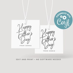 Father's Day Gift Tag Minimalist Happy Father's Day Cookie Tag Favor ...