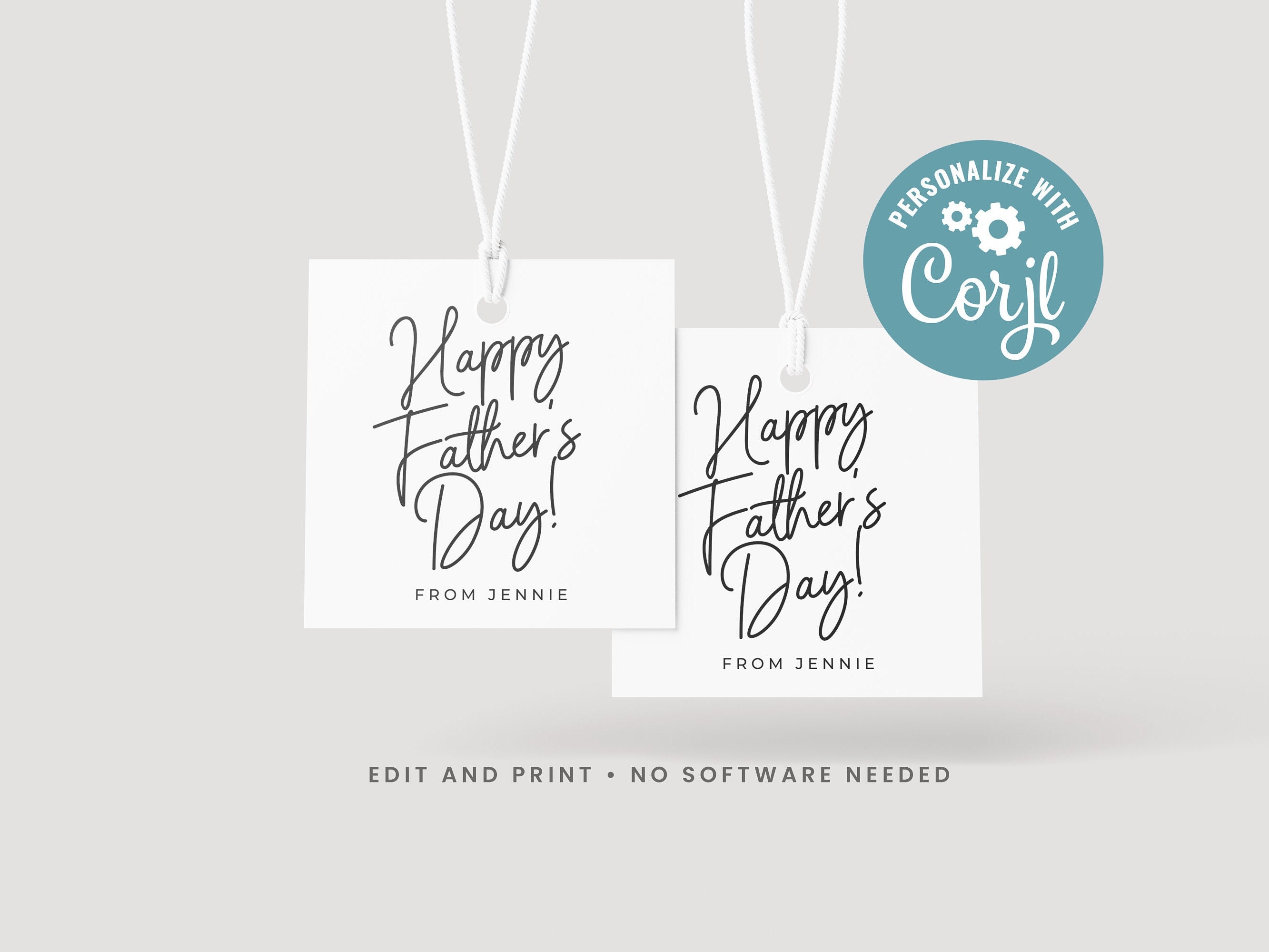 Father's Day Gift Tag Minimalist Happy Father's Day Cookie Tag Favor ...