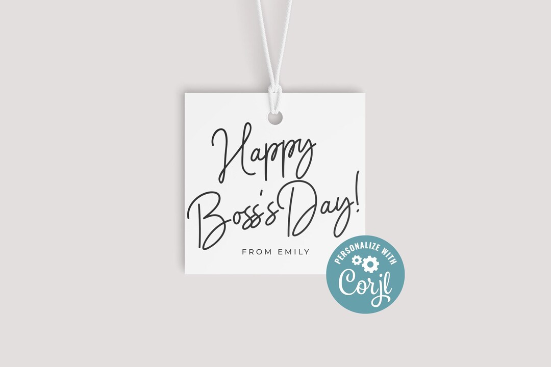 Happy Boss's Day Gift Tag, Minimalist Gift Tag for Boss, Boss ...