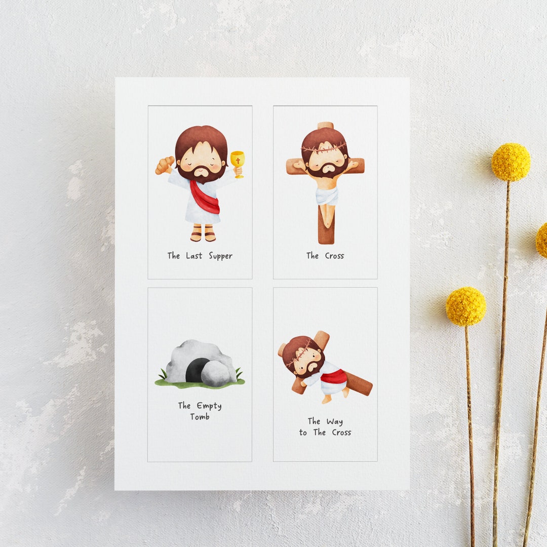 Mini Christian Easter Flash Cards, Easter Story Cards, Jesus is Alive ...