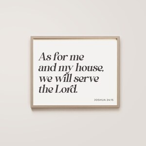 As for Me and My House We Will Serve the Lord, Bible Verse Wall Art ...