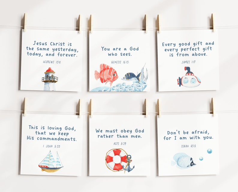 Bible Verse Cards for Kids, Memory Verse for Children Scripture Cards ...