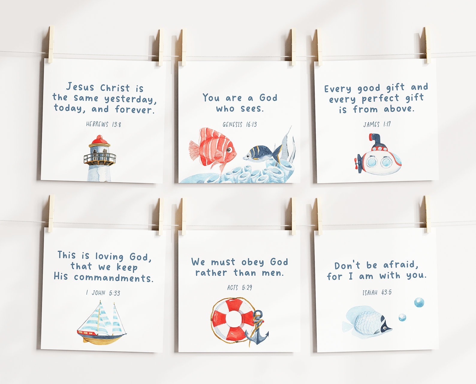 Bible Verse Cards for Kids, Memory Verse for Children Scripture Cards ...