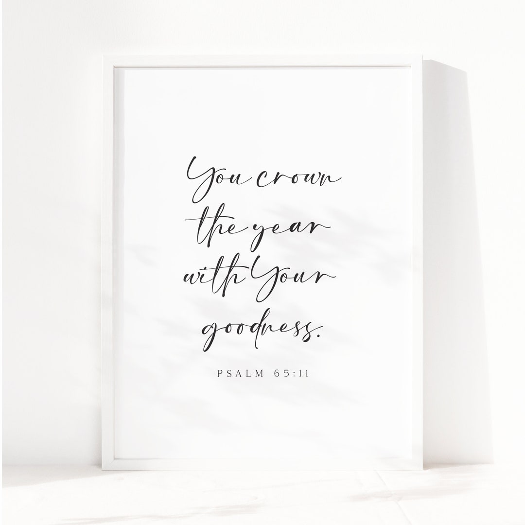 New Year Wall Art, Bible Verse Wall Art, You Crown the Year With Your ...