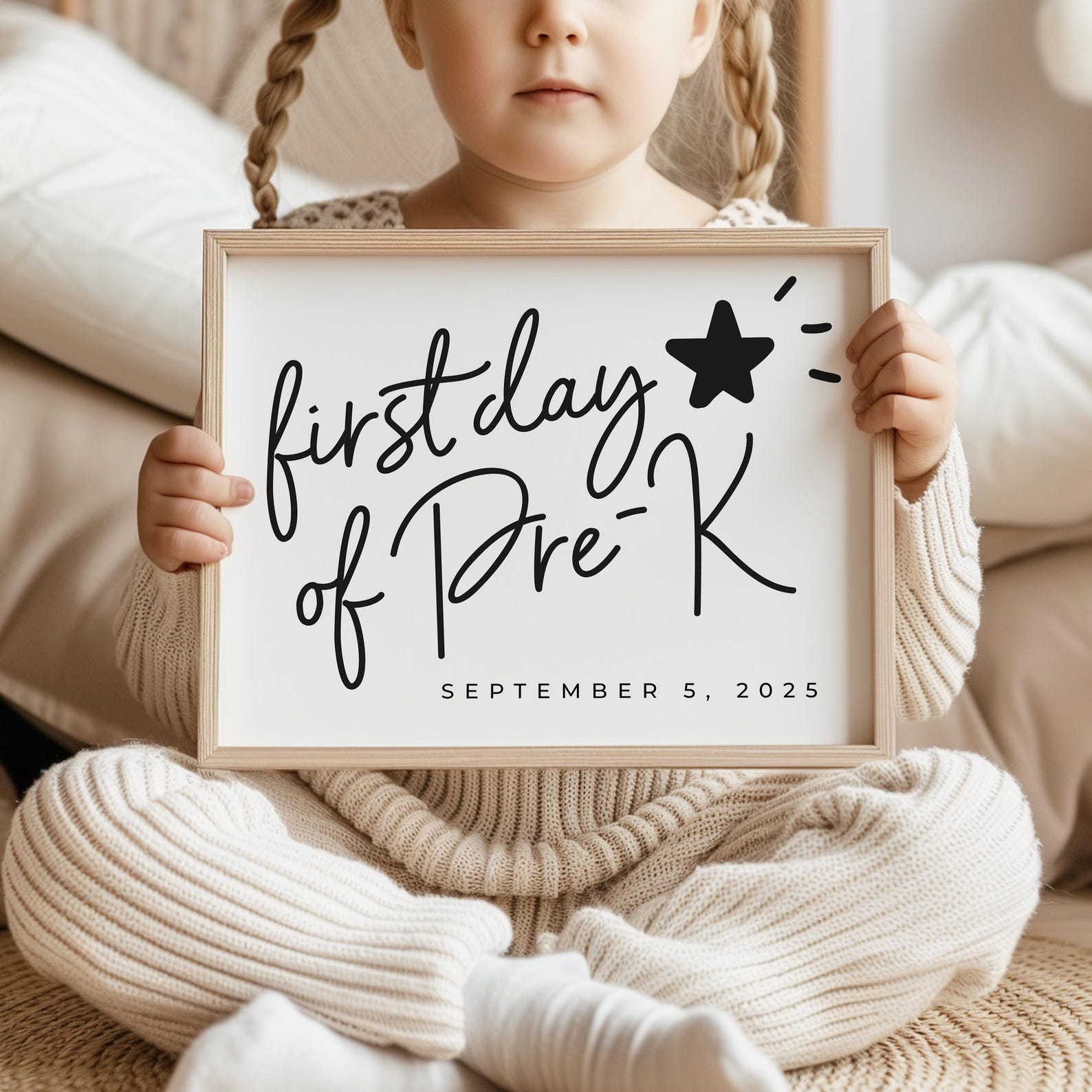 First Day of School Sign, First Day of Pre-k Sign Minimalist First Day ...